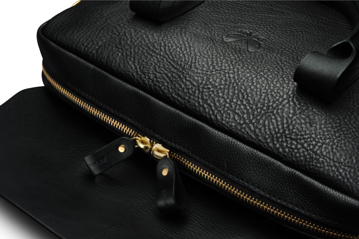 Black Leather Briefcase | Handmade Genuine Leather | Bennett Winch