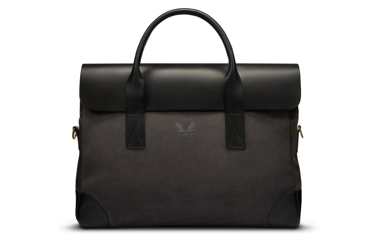 Grey Suede Briefcase | Waterproof Briefcase | Bennett Winch