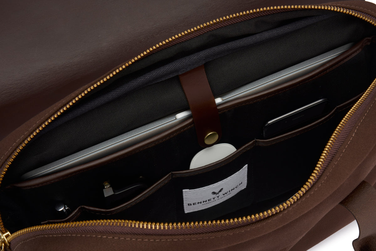 The Brief | Brown Canvas Briefcase | Bennett Winch